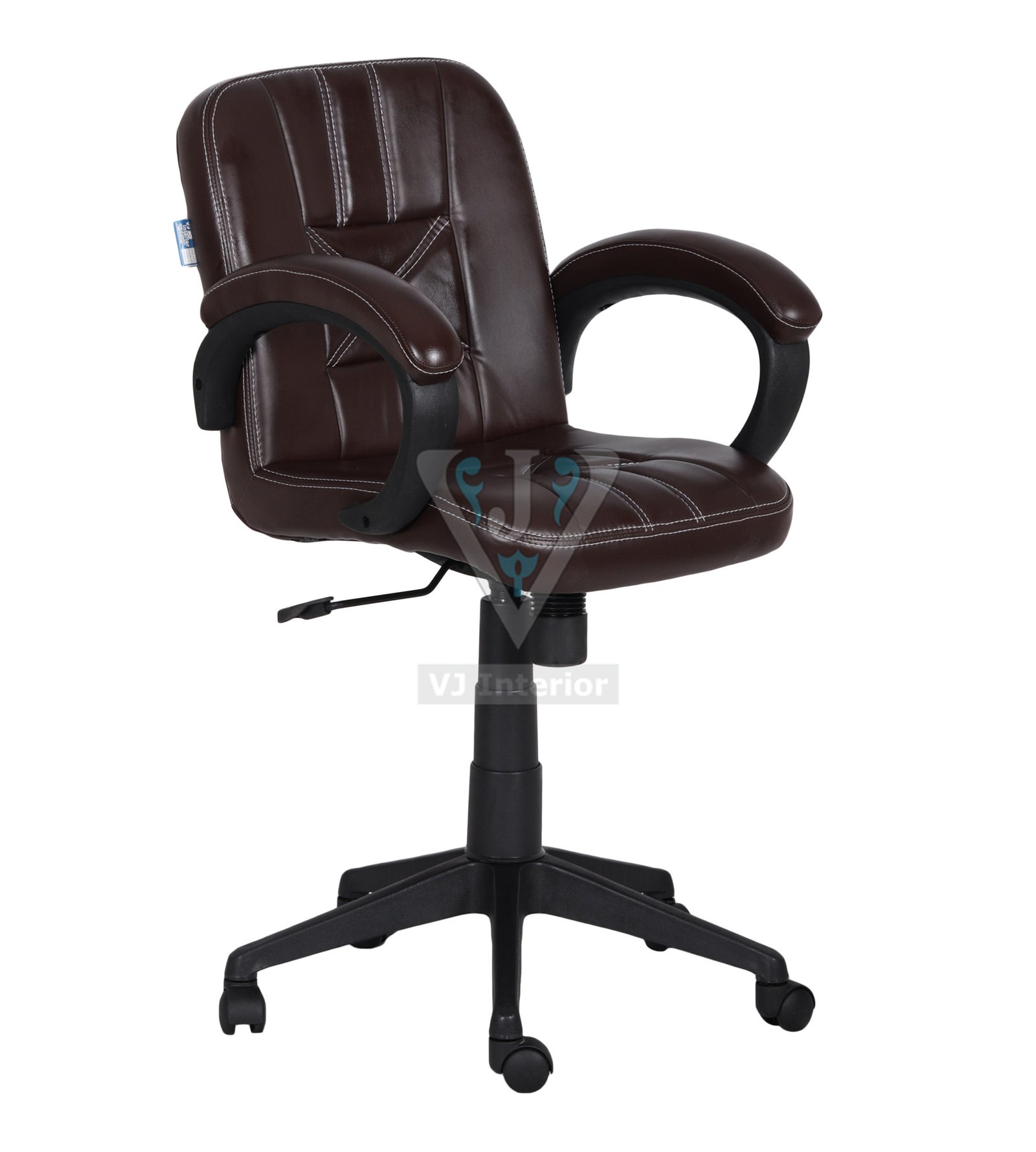 VJ-1506-Brown Leather Low Back Computer Chair - VJ Interior