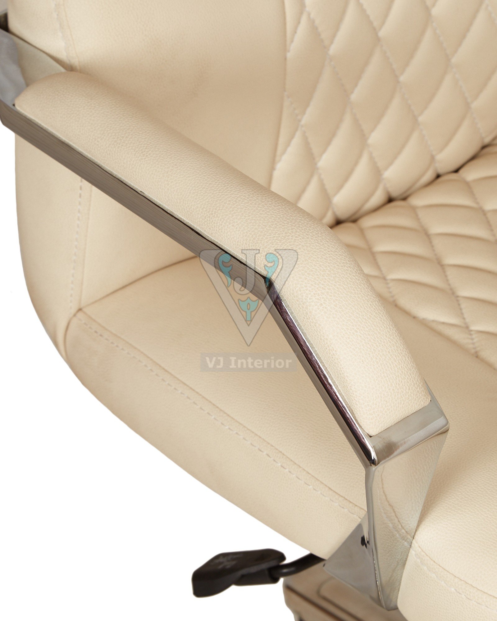 High Back Leather Off White Executive Office Chair