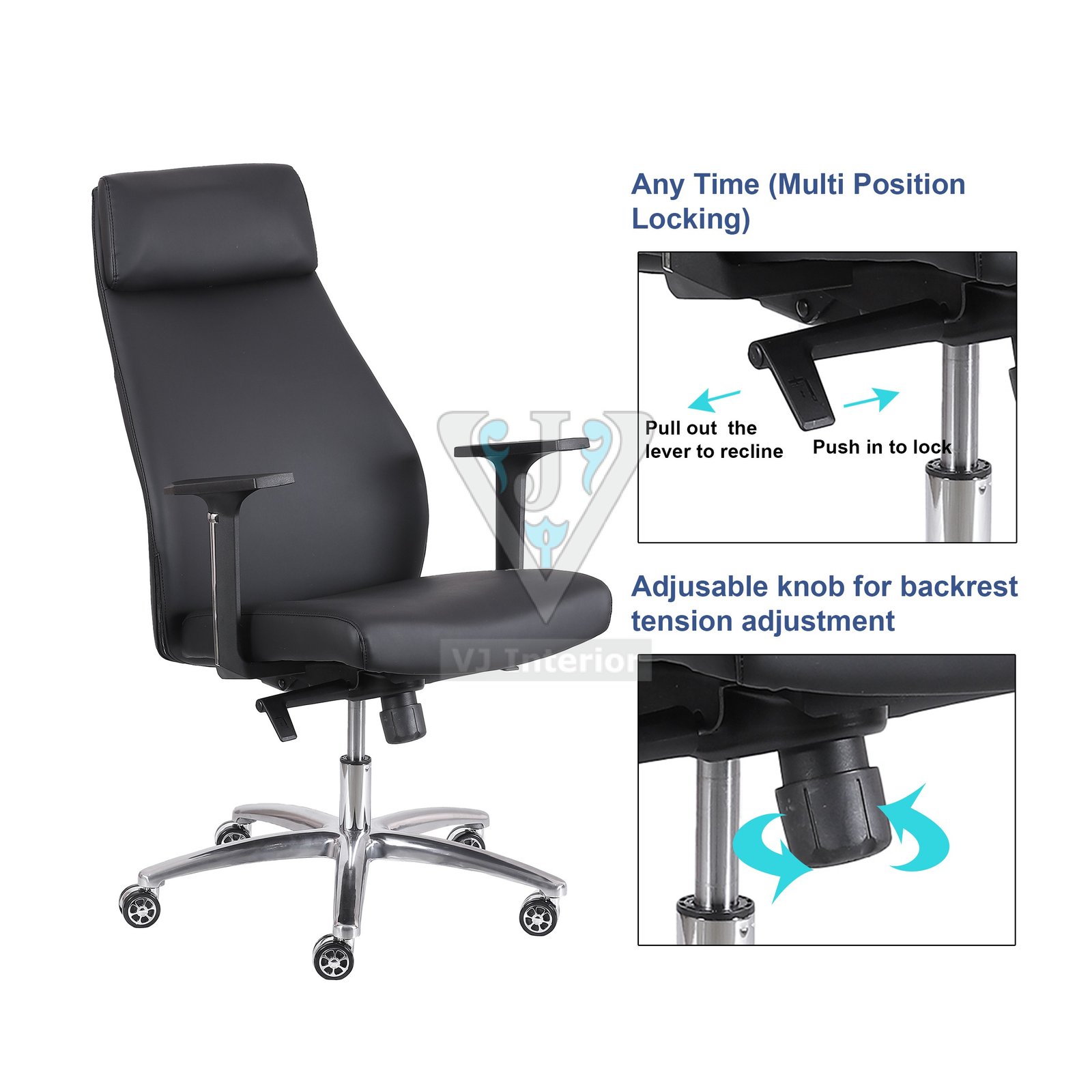 High Back Black Leatherette Office Chair